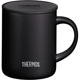 Thermos Tasse "Longlife", 7,9cm, 350ml, schwarz, Trinkgefäße, doppelwandig, 0,35 Liter, mit Deckel