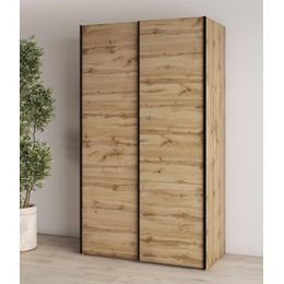Kleiderschrank Home Affaire, B:120cm H:210cm T:64cm, braun, FSC-zertifizierter Holzwerkstoff, Melamin, Metall, Kinderzimmer, Schränke, "Eastvale,