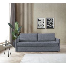 Schlafsofa Bali, B:222cm H:93cm T:98cm, blau, 100% PES, Kinderzimmer, Sofas, "Pisa", mit 3 Matratzenarten, Lattenrost, stabiles Untergestell