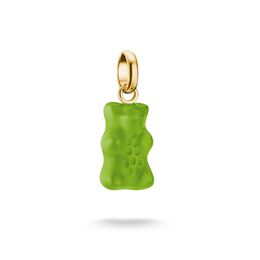 Thomas Sabo Damen Charm-Einhänger "Thomas Sabo x HARIBO: Charm - Connect", gold, Silber 925 (recycelt), Charms, mit Kristallglas