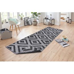 Teppich Hanse Home, B:80cm H:5mm L:350cm, blau, Kunstfaser, Wohnzimmer, Teppiche, "Malta Wendeteppich", In-& Outdoor, Wetterfest, Balkon, Terrasse,