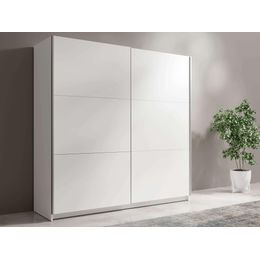 Kleiderschrank Home Affaire, B:200,6cm H:207cm T:61,5cm, weiß, Melamin, Schlafzimmer, Schränke, "Fresno Wäscheschrank mit 5 Einlegeböden und