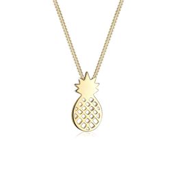 Elli Damen Kette mit Anhänger "Ananas Frucht 925 Sterling Silber", 45, ohne Stein, Silber 925 (Sterlingsilber), L: 45, gold, Silber 925