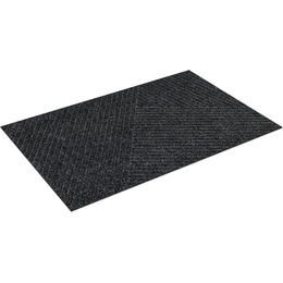 Teppich, B:60cm H:8mm L:90cm, grau, wash+dry by Kleen-Tex, Polyester, Wohnzimmer, Teppiche, "Stripes", dezentes Streifen Design, In- und Outdoor