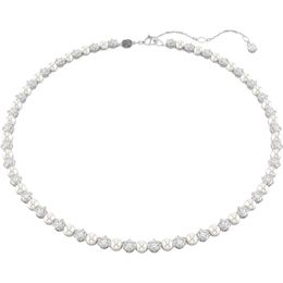 Swarovski Damen Collier "Schmuck Geschenk Matrix Tennis Halskette", Metall Perlen, L: 44 B: 5mm, silber, Metall, Perlen, B:5mm, Halsketten, mit