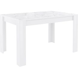 Esstisch Inosign, B:137cm, wei&szlig;, K&uuml;che, Tische, "Prisma 137x90 cm, Esszimmertisch, ausziehbar, erweiterbar auf 185 cm", rechteckig,Tischplatte St&auml;rke