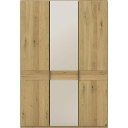 Drehtürenschrank Musterring, B:150cm H:216cm, braun, Schränke, "Savona, Kleiderschrank, Schrank, Garderobe, teilmassiv Eiche", Türen in Bianco-Eiche