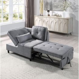 Schlafsofa, B:107cm H:85cm T:85cm, grau, ATLANTIC HOME COLLECTION, Kinderzimmer, Sofas, "Freddy", wandelbar zum Loungesessel, Relaxliege und