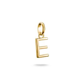 Thomas Sabo Damen Charm Buchstabe "Charm Alphabet/Buchstabe - Connect", E, gold, Silber 925 (recycelt), Charms