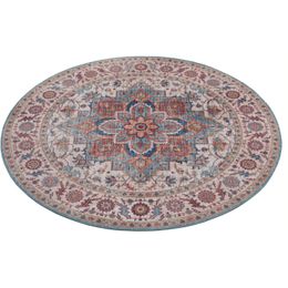 Teppich Hanse Home, H:5mm &Oslash;:160cm, blau, Polyester, Wohnzimmer, Teppiche, "Anthea", Orientalisch, Orient, Vintage, Wohnzimmer, Schlafzimmer, Esszimmer