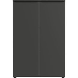 Aktenschrank Germania, B:80cm H:120cm T:40cm, grau, Spanplatte, B&uuml;ro, Schr&auml;nke, "Mailand", optional mit Schublade, T&uuml;rd&auml;mpfer, Breite 80 cm, Made in