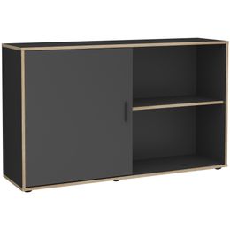 Aktenschrank FMD, B:110,5cm H:72,8cm T:33cm, schwarz, Holzwerkstoff, B&uuml;ro, Schr&auml;nke, "Elias 20"