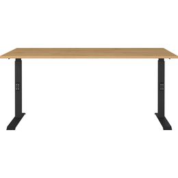 Schreibtisch Germania, B:160cm H:91cm T:80cm, schwarz, Büro, Tische, "GW-Agenda", höhenverstellbar von 68-91 cm, verfügbar in verschiedenen Breiten