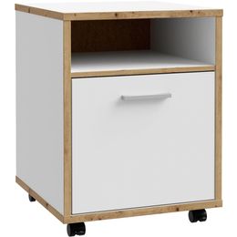 Rollcontainer FORTE, B:49,8cm H:64,6cm, weiß, Spanplatte, Büro, Rollwagen, "Keflav", Breite 49,8 cm
