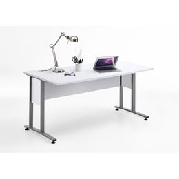 Schreibtisch FMD, B:160cm H:75cm T:80cm, weiß, Büro, Tische, "Calvi"