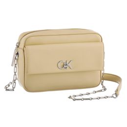 Calvin Klein Damen Mini Bag "CK RE-LOCK POCKET CAMERA BAG", beige, Lederimitat, Polyester, unifarben, Taschen, kleine Umhängetasche, Damen