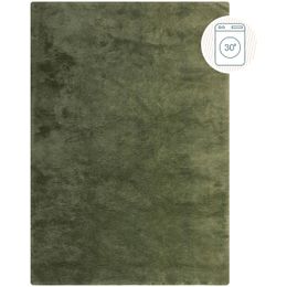 Hochflor-Teppich FLAIR RUGS, B:200cm H:30mm L:290cm, gr&uuml;n, Kunstfaser, Teppiche, "Faroe Wool Look", Waschbarer Teppich aus Kunstpelz in