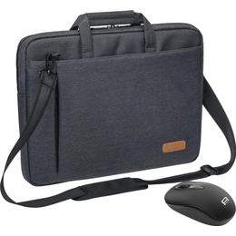 PEDEA Laptoptasche "ELEGANCE 39,6cm (15,6) + Maus", B/H/T: 31cm x 8cm x 40cm, grau, Taschen