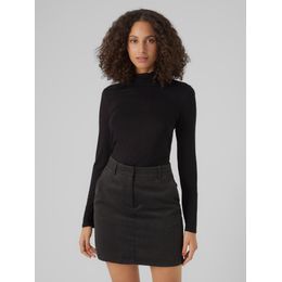 V&eacute;ro Moda VERO MODA Damen Langarmshirt "VMALBERTE LS ROLLNECK TOP JRS NOOS", schwarz, Gr. XS, unifarben, Jersey, Obermaterial: 95% Viskose, 5% Elasthan, Shirts