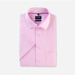 OLYMP Herren Kurzarmhemd "Luxor modern fit", pink, Gr. 37, Web, Obermaterial: 100% Baumwolle, Hemden, mit feiner Struktur