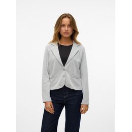 V&eacute;ro Moda VERO MODA Damen Jerseyblazer "VMEMMA LS BLAZER JRS NOOS", grau, Gr. 42, meliert, unifarben, Piqu&eacute;, Obermaterial: 70% Polyester, 30% Baumwolle,