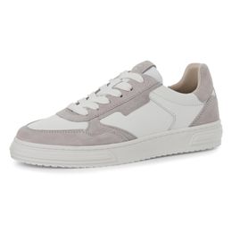 Tamaris Damen Plateausneaker, Gr. 36, grau, Leder, Lederimitat, Schuhe, Freizeitschuh, Halbschuh, Schn&uuml;rschuh mit seitlichem Logoschriftzug