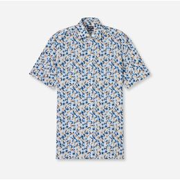 OLYMP Herren Kurzarmhemd "Luxor modern fit", wei&szlig;, Gr. 37, Web, Obermaterial: 100% Baumwolle, Hemden, mit floralem Print