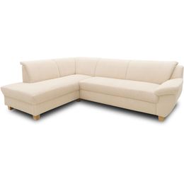 Ecksofa Home Affaire "Yesterday zeitlos und elegant, bequeme Armlehnen, L-Form", beige (creme), B:254cm H:80cm T:186cm, 100% Polyester;Primabelle-Microfaser (100% Polyester);Antikleder-Optik Melrose (100% Polyester), Sofas, Ecksofa, wahlweise mit Bettfunktion, auch in Cord