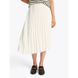 Tommy Hilfiger Damen Plisseerock "FLUID PLEATED PULL ON MIDI SKIRT", wei&szlig;, Gr. 36, unifarben, Web, Obermaterial: 100% Polyester, R&ouml;cke, mit rundum