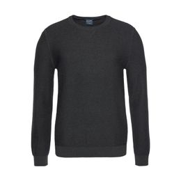 OLYMP Herren Rundhalspullover "OLYMP Strick Casual", grau, Gr. S, Obermaterial: 100% Baumwolle, Pullover, mit modischem Strukturmuster