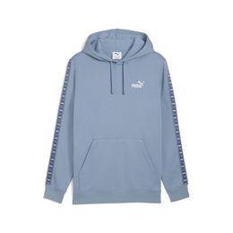 Puma Herren Kapuzensweatshirt "ESS TAPE HOODIE FL", blau, Gr. L, bedruckt, Fleece, Obermaterial: 66% Baumwolle, 34% Polyester, Sweatshirts
