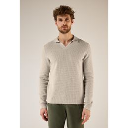 Street One MEN Herren V-Ausschnitt-Pullover, beige, Gr. XXL, unifarben, Web, 100% Baumwolle, Pullover, aus reiner Baumwolle