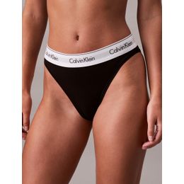 Damen Bikinislip "HIGH LEG BIKINI", Calvin Klein Underwear, Gr. M, schwarz, Webqualit&auml;t, Obermaterial: 53% Baumwolle, 35% Modal, 12% Elasthan,