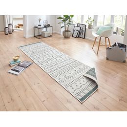 Teppich Hanse Home, B:80cm H:5mm L:250cm, gr&uuml;n, Kunstfaser, Wohnzimmer, Teppiche, "Kuba Wendeteppich", In-& Outdoor, Wetterfest, Balkon, L&auml;ufer,