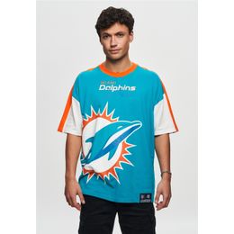Recovered Herren T-Shirt "NFL Dolphins Miami Cut and Sew Oversized", blau, Gr. XL, bedruckt, 100% Baumwolle, Shirts, für alle Miami Dolphins-Fans