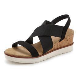 Lascana Damen Sandalette "Sommerschuh", Gr. 40, schwarz, Obermaterial: 100% Textilmaterial. Decksohle: 100% Textilmaterial. Futter: 100% Lederimitat.
