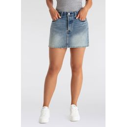 Levi's LEVI'S Damen Jeansrock "ICON SKIRT", blau, Gr. 30, Web, Obermaterial: 100% Baumwolle, R&ouml;cke, mit Used-Effekten und ausgefransten Kanten