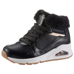 Skechers Mädchen Schnürboots "UNO-COZY ON AIR", Gr. 33, schwarz, Lederimitat, Schuhe, mit Air-Cooled Memory Foam