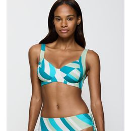 Triumph Damen Bügel-Bikini-Top "Summer Mix & Match W 01 pt", blau, Gr. 38, Microfaser, Obermaterial: 80% Polyamid, 20% Elasthan, Bikini-Oberteile,