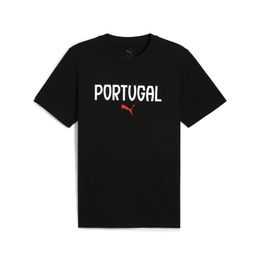 Puma Damen T-Shirt "Portugal ftblNRGY T-Shirt Herren", schwarz, Gr. S, bedruckt, Obermaterial: 100% Baumwolle; Rippe: 75% Baumwolle, 25% Polyester,
