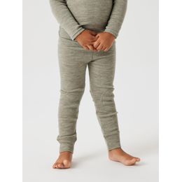 name it M&auml;dchen Leggings "NMNWAX WOOL RIB LEGGING NOOS", Gr. 98, gr&uuml;n, Strick, Obermaterial: 100% Wolle, unifarben, Hosen, aus reiner Merinowolle