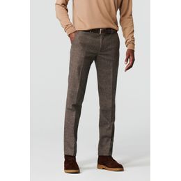 MEYER Herren Chinos "Bonn", braun, Gr. 24, kariert, 60% Schurwolle;38% Polyester;2% Elasthan, Hosen, mit Stretch-Dehnbund