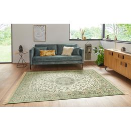 Teppich Hanse Home, B:135cm H:5mm L:195cm, gr&uuml;n, Viskose, Wohnzimmer, Teppiche, "Antik Nain", Orientalisch mit Fransen, Orient, Wohnzimmer,