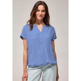 Cecil Damen Shirtbluse, blau, Gr. M, unifarben, Stoff, 100% Viskose, Blusen, aus softer Viskose