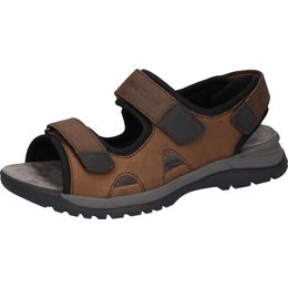 Waldläufer WALDLÄUFER Herren Sandale "H-Taro", Gr. 9,5, braun, Nubukleder, Basic, Schuhe, Sommerschuh, Klettschuh, Freizeitsandale, mit Profilsohle, H-Weite