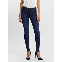 V&eacute;ro Moda VERO MODA Damen Skinny-fit-Jeans "VMLUX MR SLIM JEANS", blau, Basic, Gr. S, Denim/Jeans, Obermaterial: 92% Baumwolle, 6% Elastomultiester, 2%