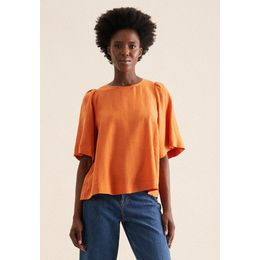 Seidensticker Damen Shirtbluse "Schwarze Rose", orange, Gr. 36, unifarben, 100% Leinen, Blusen, Kurzarm Rundhals Uni