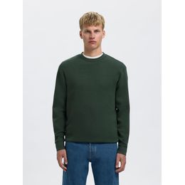 Selected Homme Herren Sweatshirt "SLHEMANUEL SOFT CREW NECK SWEAT NOOS", gr&uuml;n, Gr. XL, unifarben, angeraute Sweatware, Obermaterial: 77% Viskose, 18%