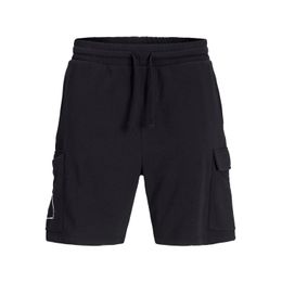 Jack & Jones PlusSize Herren Shorts "JPSTKANE JJSCRIPT SWEAT SHORTS AMT PLS", schwarz, Gr. 48, JACK & JONES PLUSSIZE, unifarben, Web, Obermaterial: 60% Baumwolle, 40%