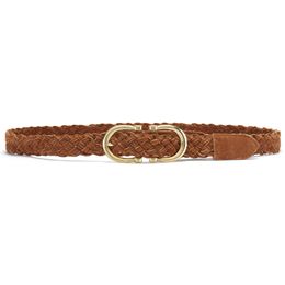 Lascana Damen H&uuml;ftg&uuml;rtel "Lederg&uuml;rtel", braun, Gr. 85, unifarben, Rindsleder, G&uuml;rtel, Flechtg&uuml;rtel, G&uuml;rtel aus Leder, f&uuml;r Jeans & Kleider, Hoseng&uuml;rtel